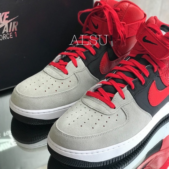 Nike | Shoes | Nike Air Force High 7 Lv8 Wolf Grey Red Mens | Poshmark